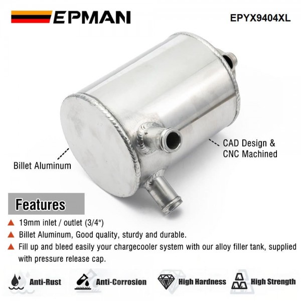 EPMAN Universal Aluminum Radiator Coolant Reservoir Expansion Overflow ...