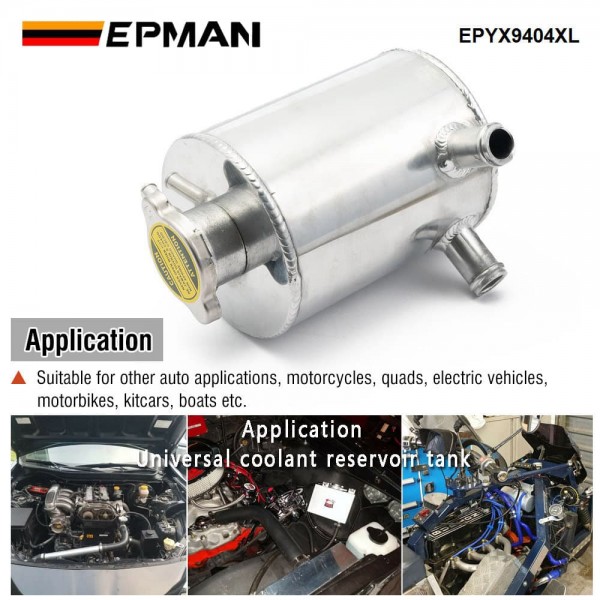 EPMAN Universal Aluminum Radiator Coolant Reservoir Expansion Overflow ...
