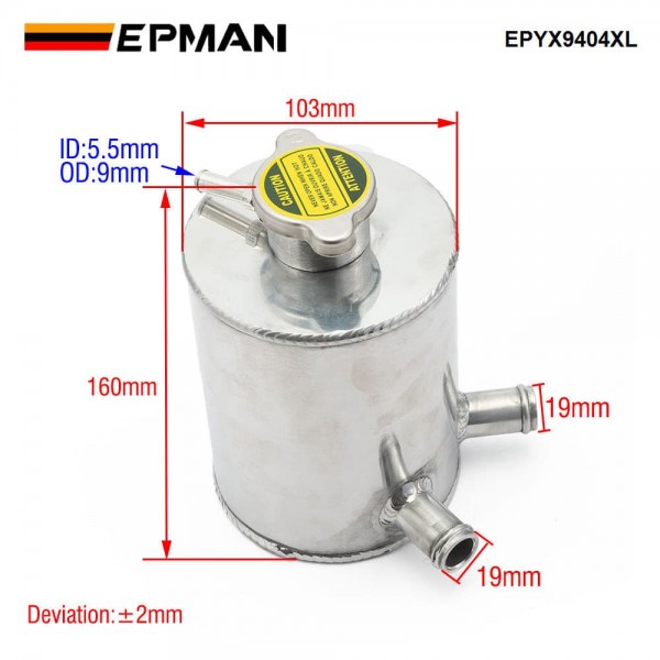 EPMAN Universal Aluminum Radiator Coolant Reservoir Expansion Overflow ...