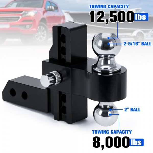 (MOQ:2 SETS) EPMAN Adjustable Trailer Hitch 2" Receiver 6" Drop/Rise ...