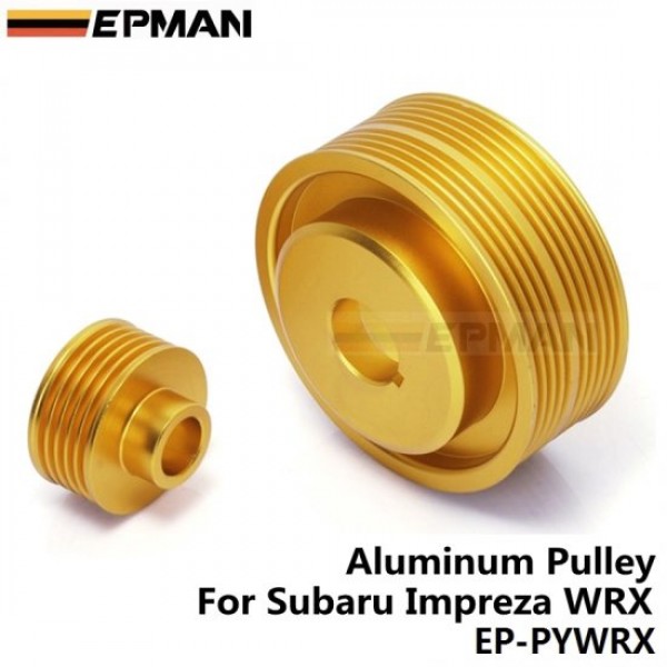 EPMAN Underdrive Billet Light Weight Crank Pulley Golden For SUBARU WRX ...