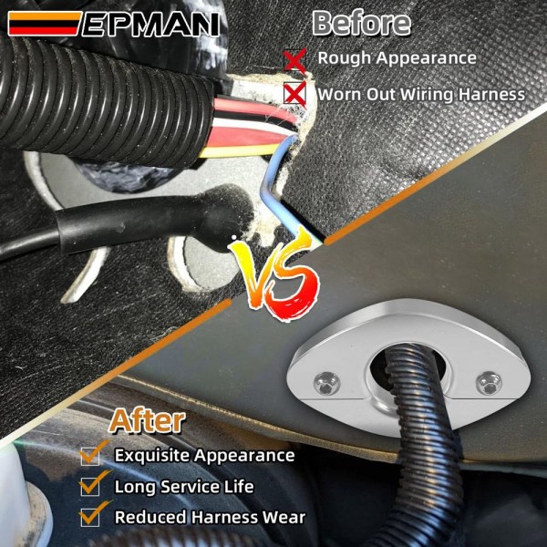 EPMAN 1.25" Aluminum Firewall Pass Through For Wiring Harness ...