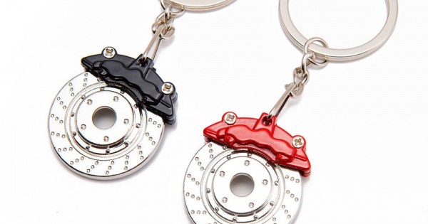 Car Keychain Keyring Creative Auto Part Model Mini Brake Caliper Cover ...