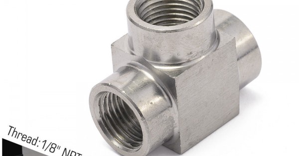EPMAN 1/8 NPT Female Pipe T Tee Fitting 3 Way SS304 Fitting For Fluid ...