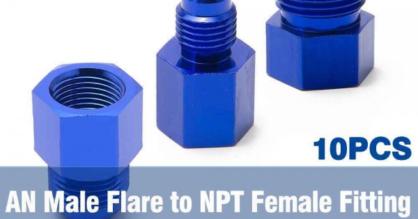 TANSKY 10PCS/LOT Flare Aluminum Blue Fitting Female -1/8NPT -3/8NPT -1 ...