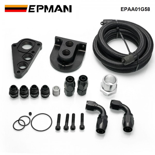 EPMAN Billet Aluminum Oil Filter Relocation Kit For Mustang GT / F150 ...
