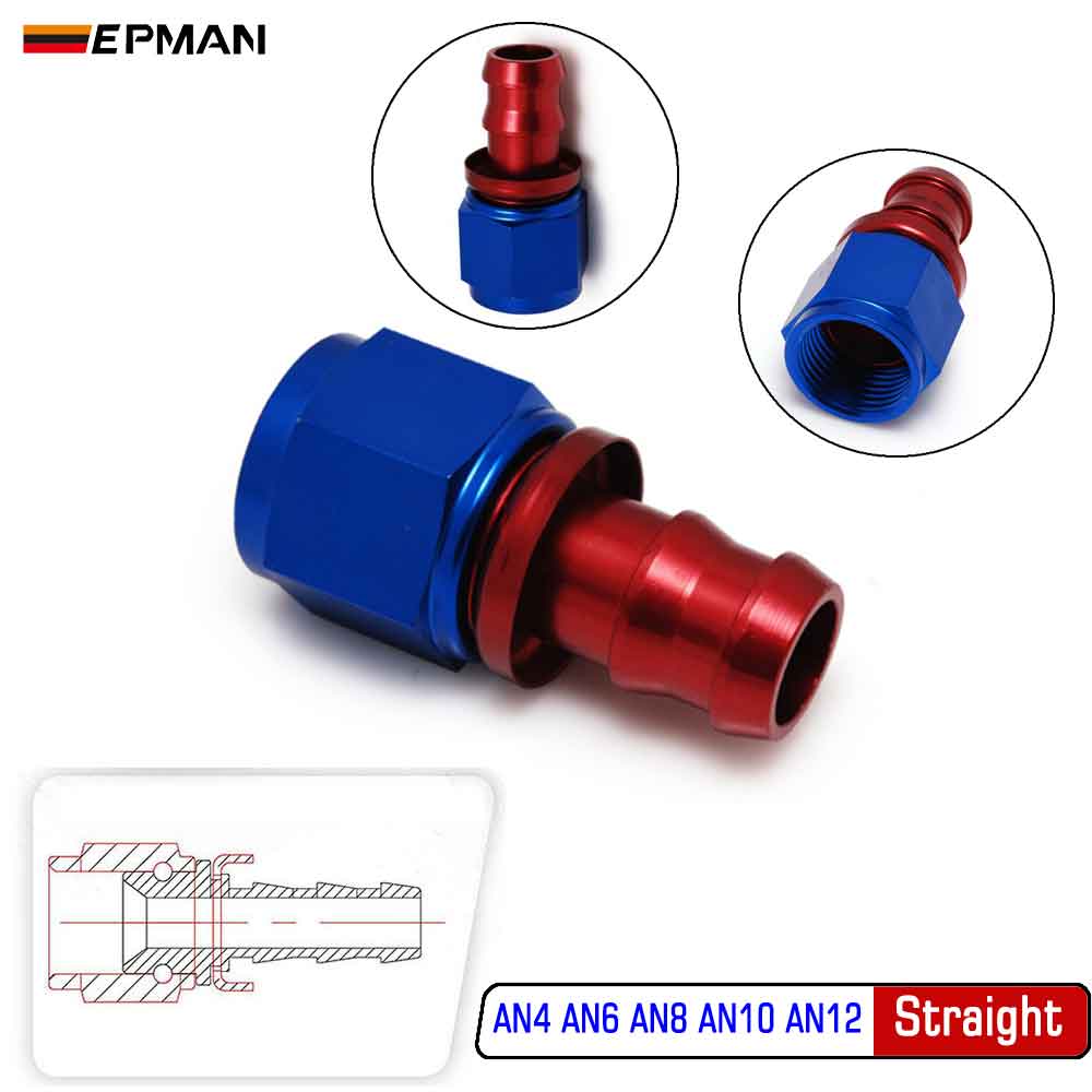 TANSKY AN4 AN6 AN8 AN10 AN12 Fuel Hose End Push-On Male Fitting ...